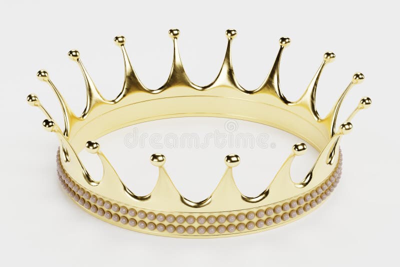 3D Render of Golden Crown stock illustration. Illustration of treasure ...