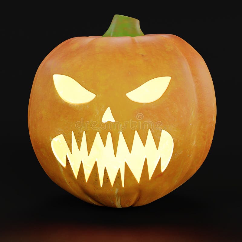 3d Render of Halloween Pumpkin Stock Illustration - Illustration of ...
