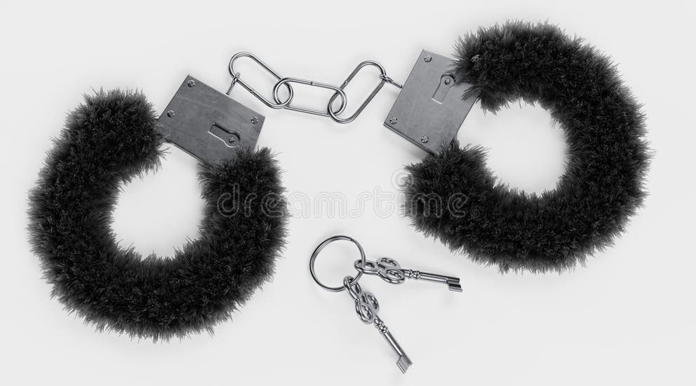 3D Render of Handcuffs stock illustration. Illustration of shackle ...