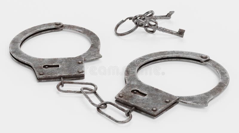 3D Render of Handcuffs stock illustration. Illustration of cuffs ...