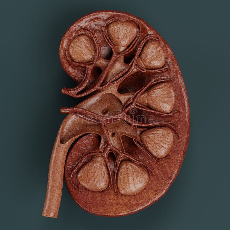 3D Render of Human Kidney stock illustration. Illustration of anatomy ...