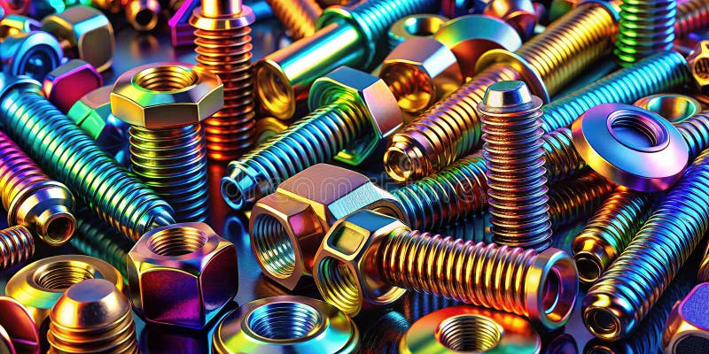 Realistic 3D Render of Industrial Fasteners and Hardware Components ...