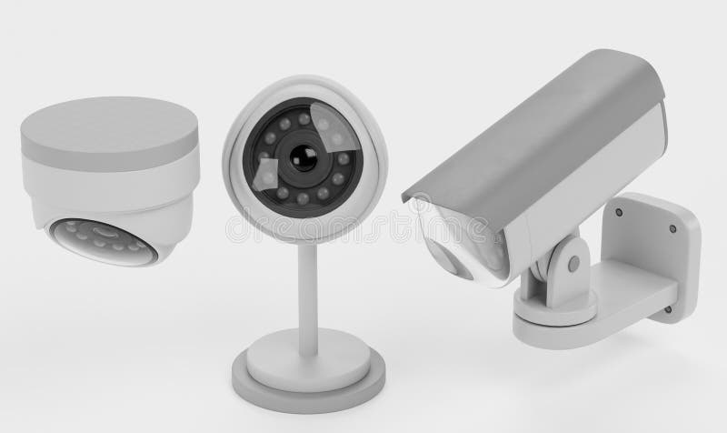 3D Render of IP Camera stock illustration. Illustration of detect ...