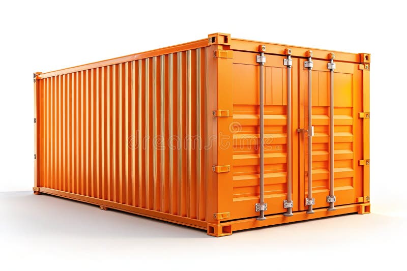 Realistic 3D Render of an Isolated Orange Storage Container Ideal for ...
