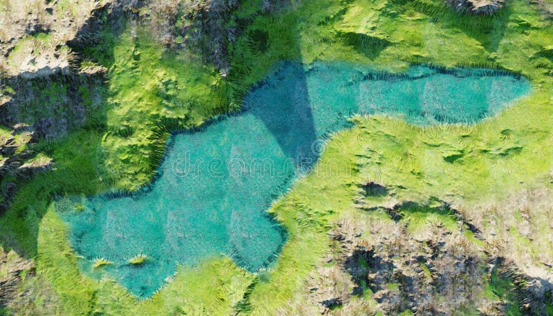 3D Render of Lake stock illustration. Illustration of enviroment ...