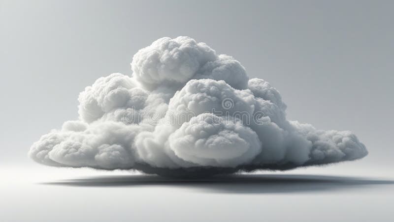 Realistic 3 D Render of a Large Cumulus Cloud Isolated on White ...