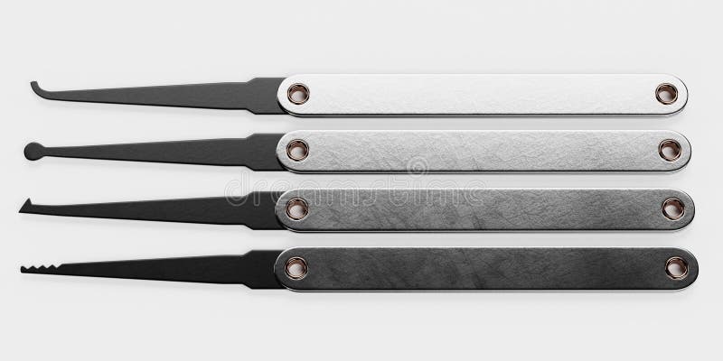 3D Render of Lock PIcks stock illustration. Illustration of bulglary ...