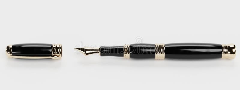 3D Render of Luxury Pen stock illustration. Illustration of realistic ...