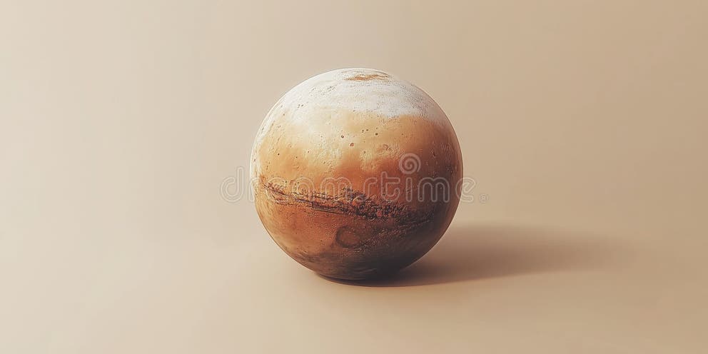 Realistic 3D Render of Mars with Detailed Surface Textures and Warm ...