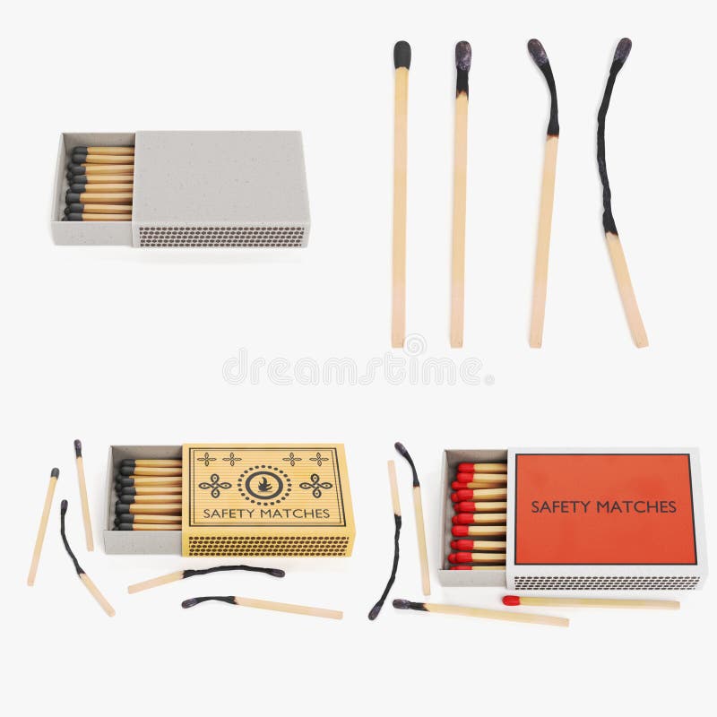 3D Render of Matches stock illustration. Illustration of fire - 324440574