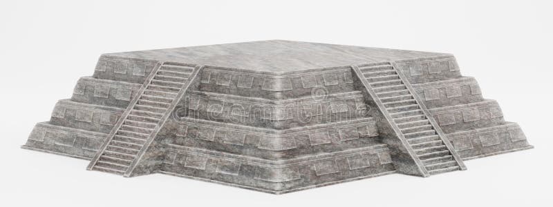 3D Render of Mayan Pyramid stock illustration. Illustration of ...
