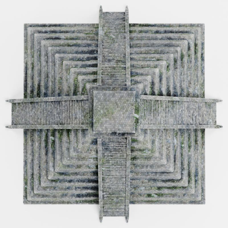 3D Render of Mayan Pyramid stock illustration. Illustration of native ...