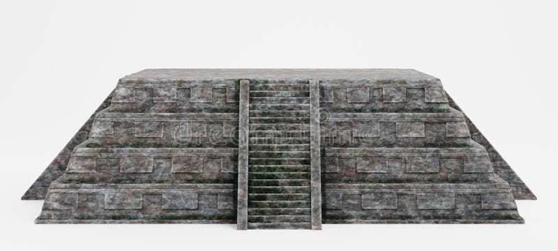 3D Render of Mayan Pyramid stock illustration. Illustration of pachu ...