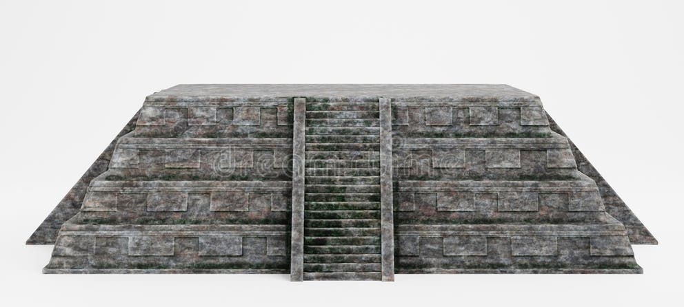 3D Render of Mayan Pyramid stock illustration. Illustration of pachu ...