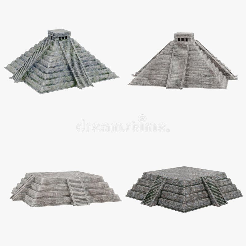3D Render of Mayan Pyramids Stock Illustration - Illustration of ...