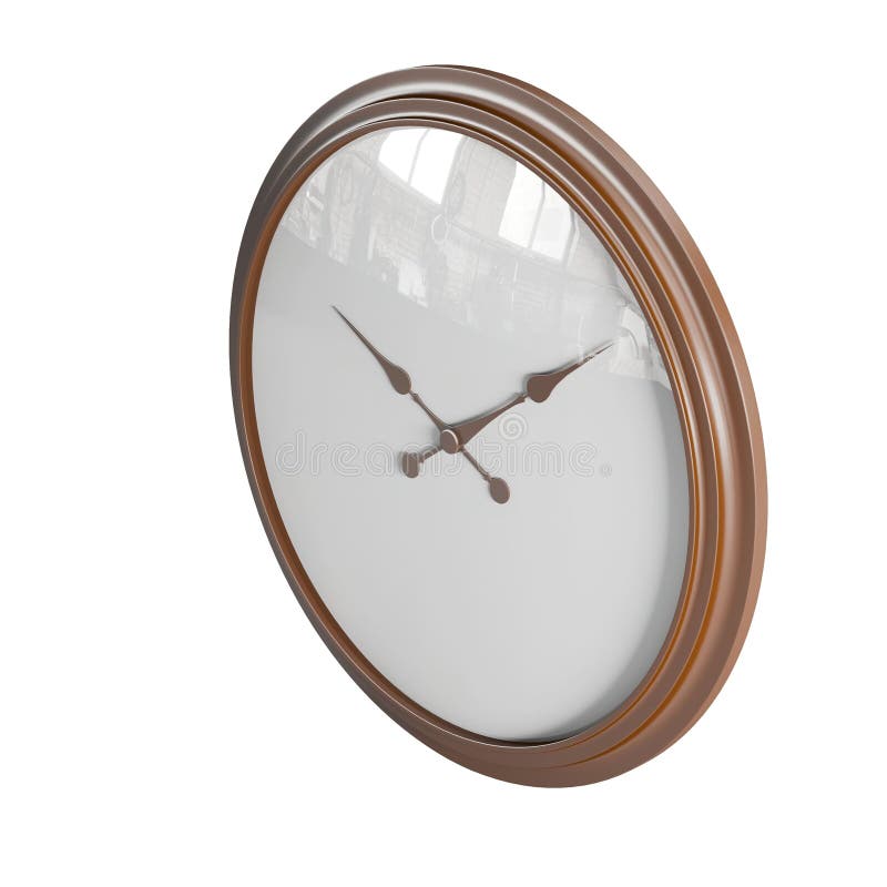 Realistic 3D Render of a Metal Clock with Brown Rim Stock Illustration ...