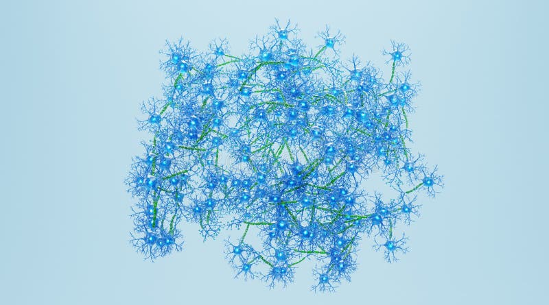 3D Render of Neural Network Stock Illustration - Illustration of ...