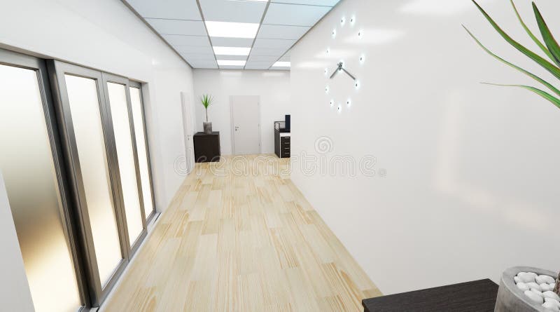 3D Render of Office Interior Stock Illustration - Illustration of ...