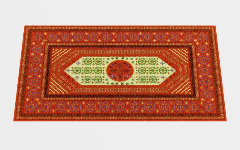 3d Render of Oriental Rug stock illustration. Illustration of ...