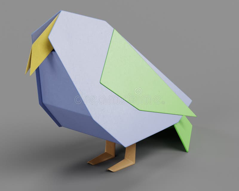 3D Render of Paper Bird stock illustration. Illustration of cardboard ...