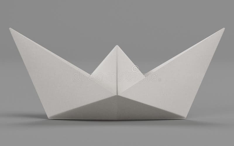 3D Render of Paper Boat stock illustration. Illustration of orgami ...