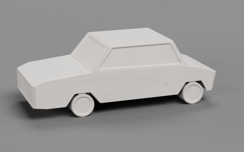 3D Render of Paper Car stock illustration. Illustration of paper ...