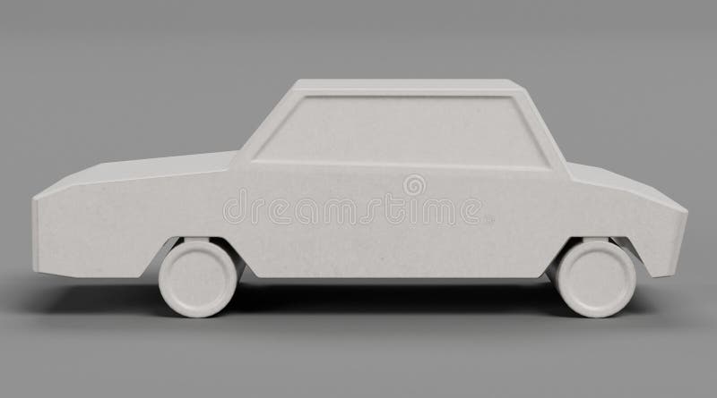 3D Render of Paper Car stock illustration. Illustration of cardboard ...
