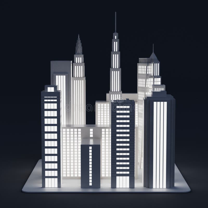 3D Render of Paper City Model Stock Illustration - Illustration of city ...