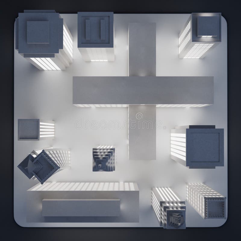 3D Render of Paper City Model Stock Illustration - Illustration of city ...