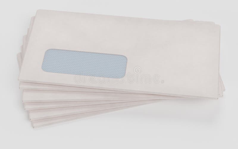 3D Render of Paper Envelopes Stock Illustration - Illustration of ...