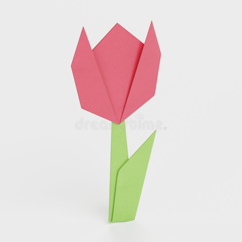 3D Render of Paper Plant stock illustration. Illustration of origami ...