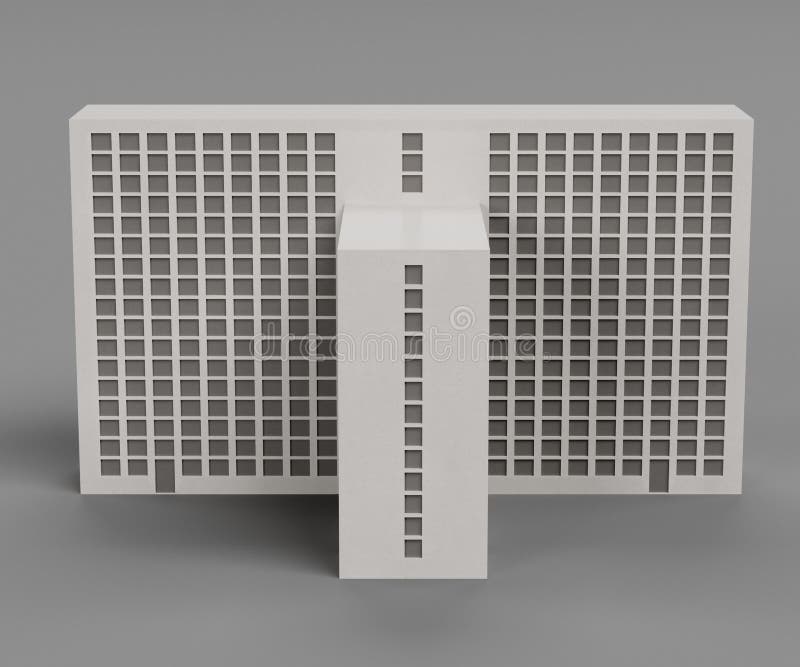 3D Render of Paper Skyscraper Stock Illustration - Illustration of ...