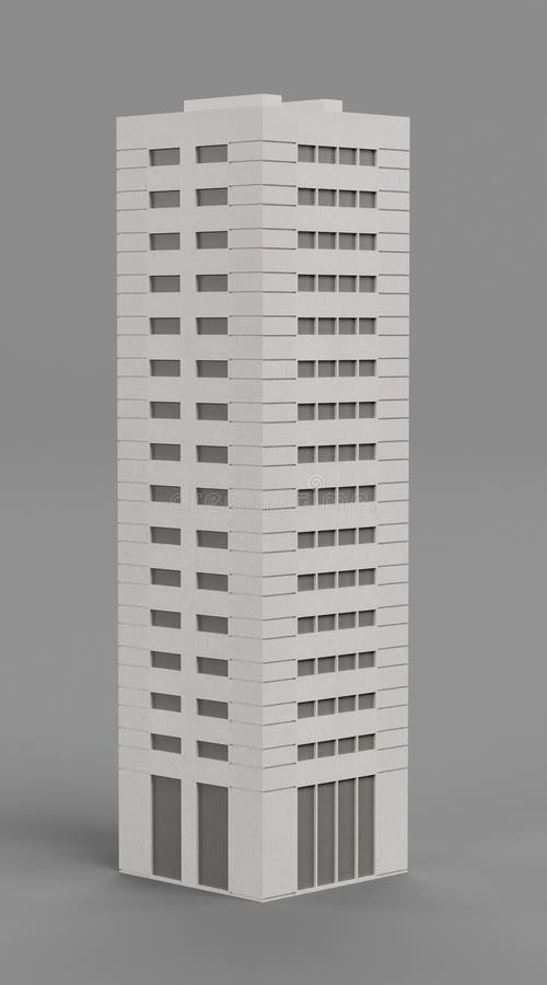 3D Render of Paper Skyscraper Stock Illustration - Illustration of ...