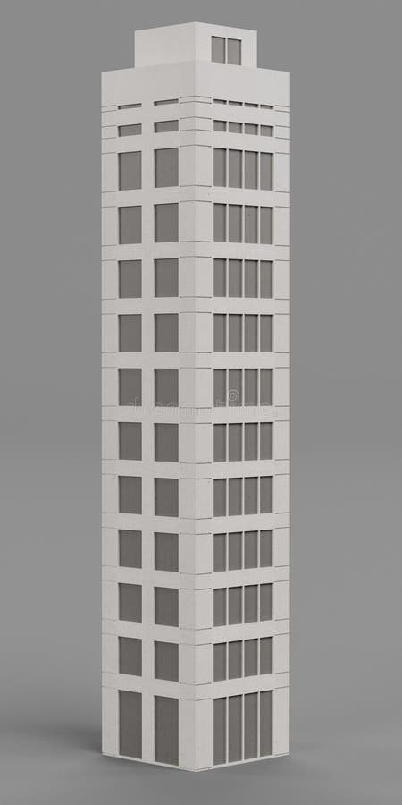 3D Render of Paper Skyscraper Stock Illustration - Illustration of ...