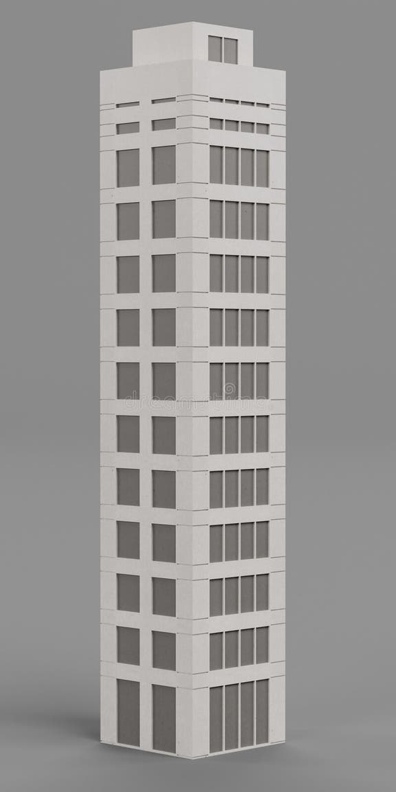 3D Render of Paper Skyscraper Stock Illustration - Illustration of ...