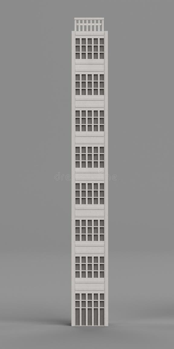 3D Render of Paper Skyscraper Stock Illustration - Illustration of town ...