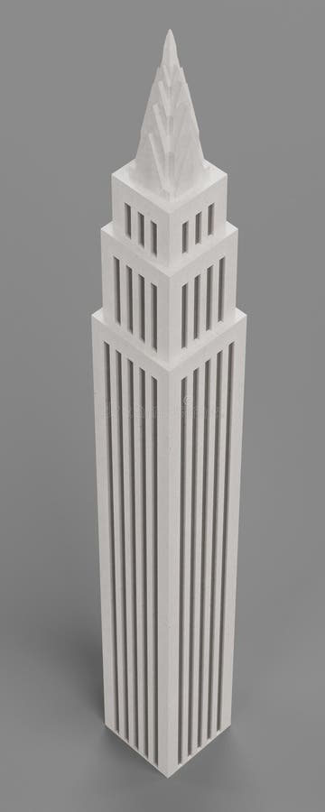 3D Render of Paper Skyscraper Stock Illustration - Illustration of ...