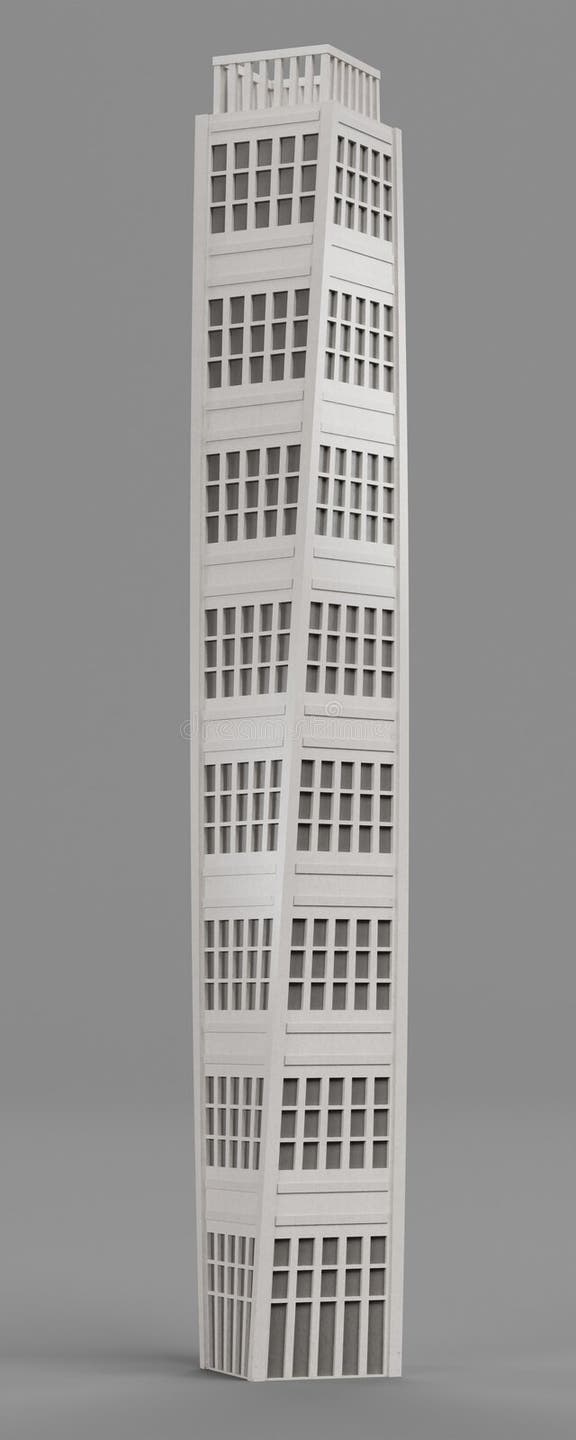 3D Render of Paper Skyscraper Stock Illustration - Illustration of ...
