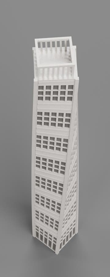 Render of Skyscraper in Flat Cartoon Style Stock Illustration ...