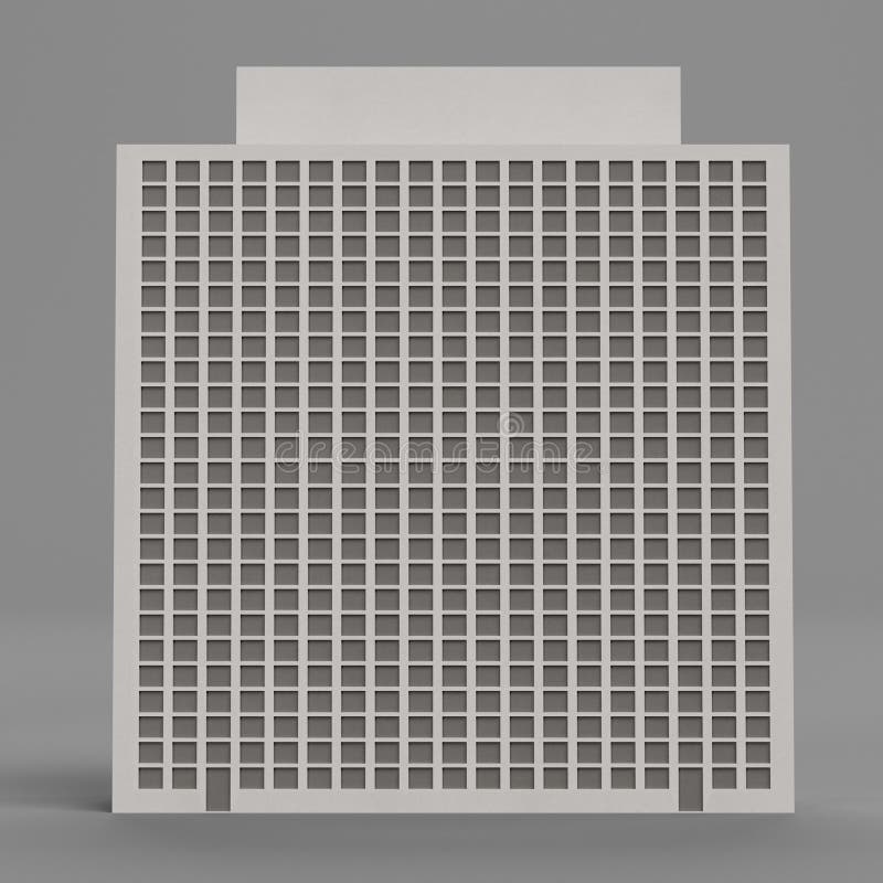 3D Render of Paper Skyscraper Stock Illustration - Illustration of ...