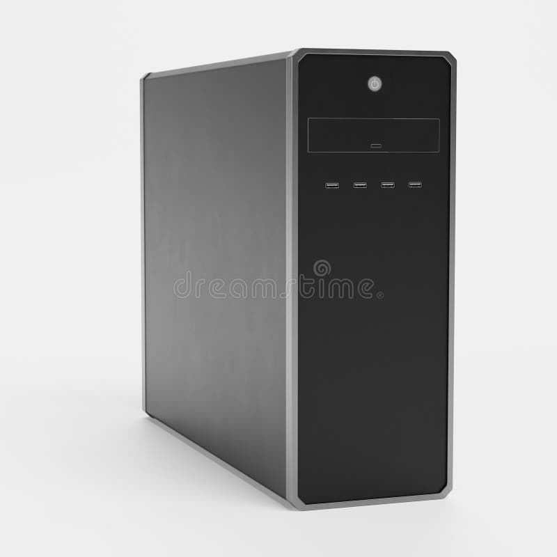 3D Render of PC Case stock illustration. Illustration of device - 249448571