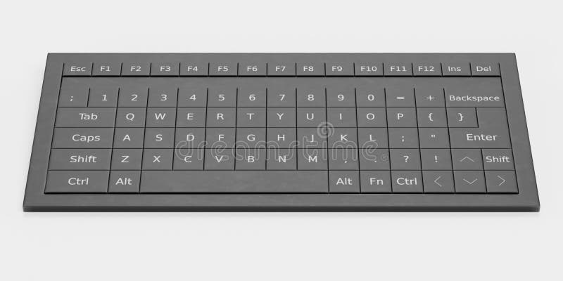 3D Render of PC Keyboard stock illustration. Illustration of chip ...