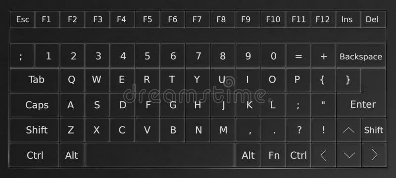 3D Render of PC Keyboard stock illustration. Illustration of chip ...