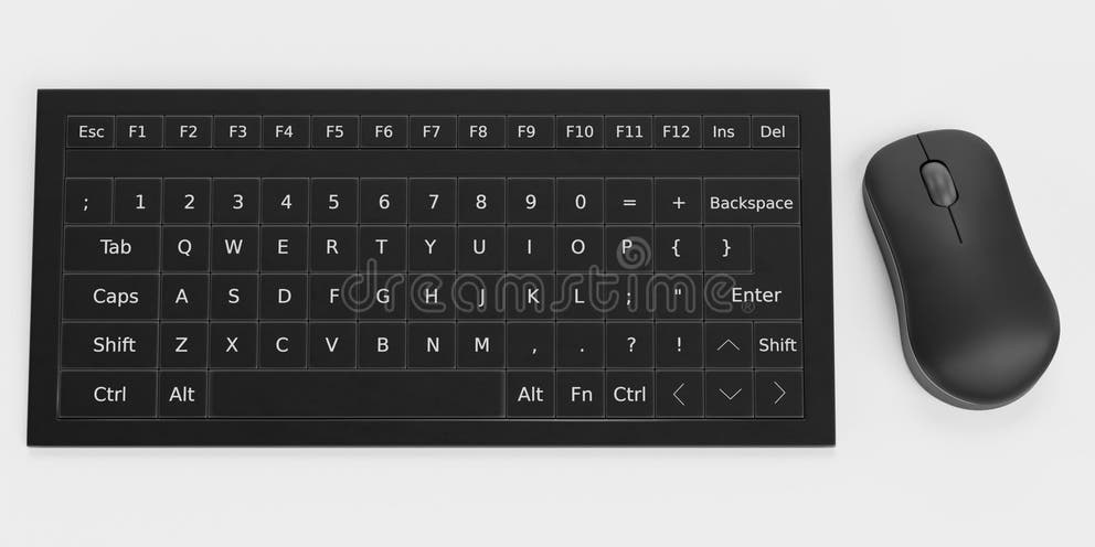 3D Render of PC Keyboard stock illustration. Illustration of chip ...