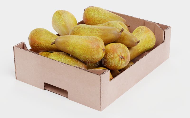 3D Render of Pears in Box stock illustration. Illustration of communis ...