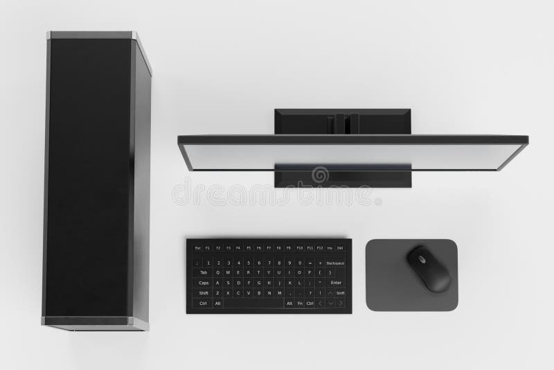 3D Render of Personal Computer Stock Illustration - Illustration of ...