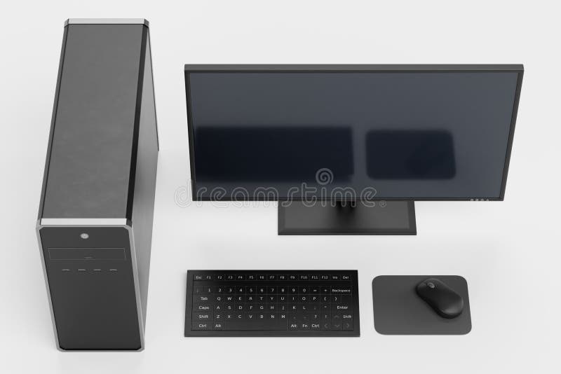 3D Render of Personal Computer Stock Illustration - Illustration of ...