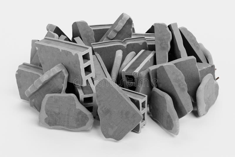 3D Render of Pile of Rubble Stock Illustration - Illustration of ...