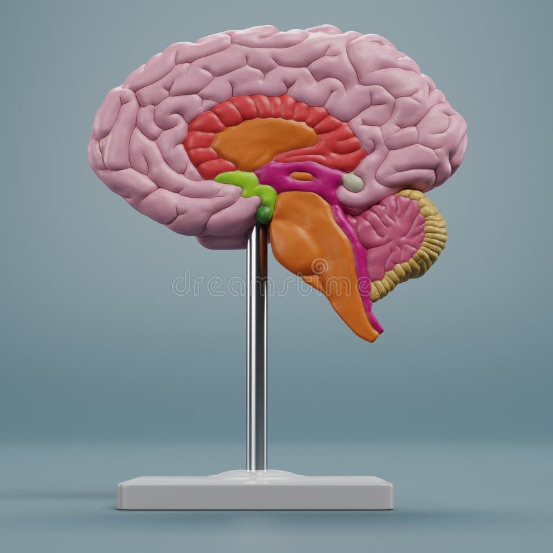 3D Render of Plastic Brain Model Stock Illustration - Illustration of ...