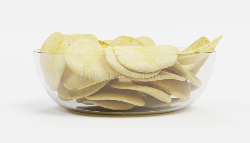 3D Render of Potato Chips stock illustration. Illustration of realistic ...